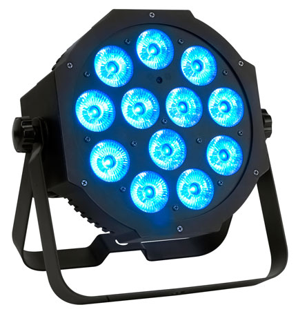 From American DJ the Mega Tri64 profile, 12 3-Watt TRI color LED Light