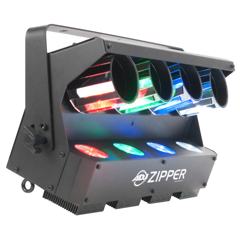 ADJ Zipper is a 4-head Barrel Mirror Scanner.